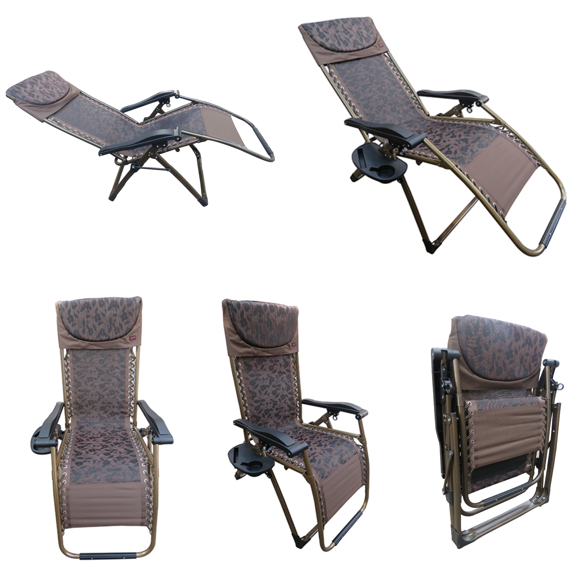 Folding portable zero gravity compact easy push back reclining designer ...